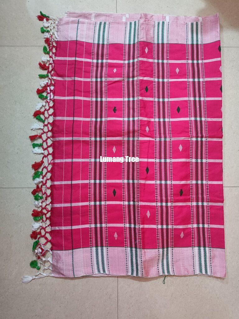 Pink Tasar Panchi Saree With Jhalar - Lumang Tree